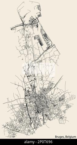 Street roads map of the BRUGES CITY, BRUGES Stock Vector Image & Art ...
