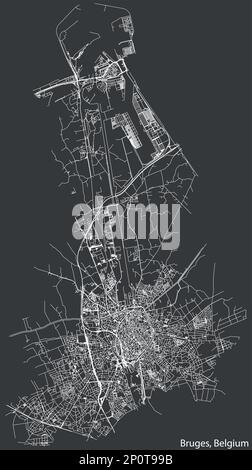 Street roads map of the BRUGES CITY, BRUGES Stock Vector Image & Art ...