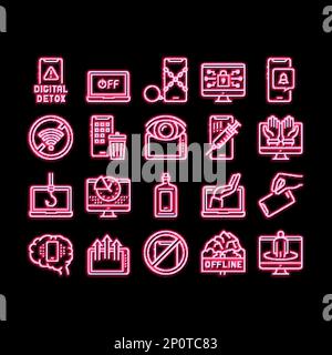 digital detox neon glow icon illustration Stock Vector Image & Art - Alamy