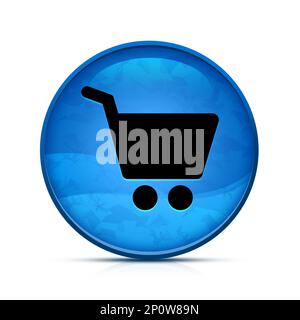 Shopping cart icon on classy splash black round button Stock Photo - Alamy