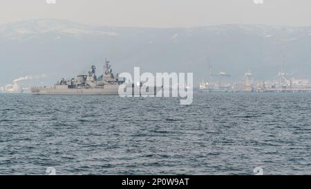 Turkish battleship. Turkish frigate patrol in Gulf of Izmit. Turkish ...