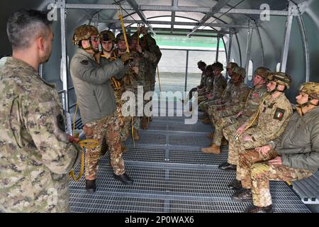 Italian Army Lt. Col. Manuele Savio, chief of operations section assigned to 4th Alpini Regiment ...