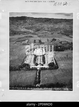 Hawaii - Mormon Temple, Aerial Photograph Stock Photo - Alamy