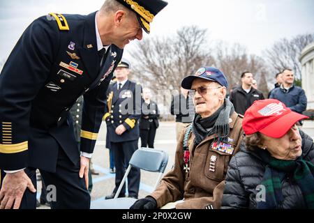 Darrell Bush, 98, a former U.S. Army Staff Sergeant and a WWII veteran ...