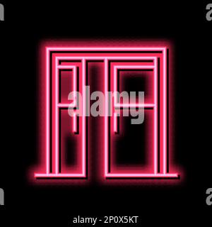 sliding door neon glow icon illustration Stock Vector Image & Art - Alamy