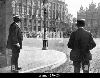 WWI - Germany occupation of Brussels, Belgium 1914, 21 August. German ...
