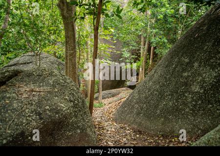 The Khao Hin Thoen Stone Park near the Village of Dan Singkhon near the ...