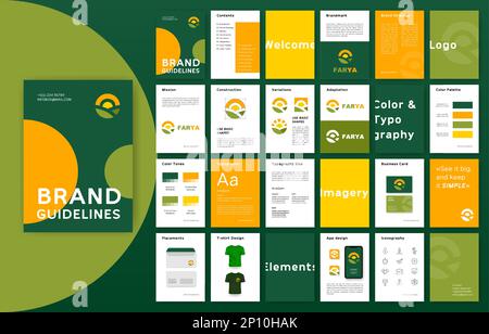 Colored Brand Guidelines template. Brand Identity presentation. Logo ...