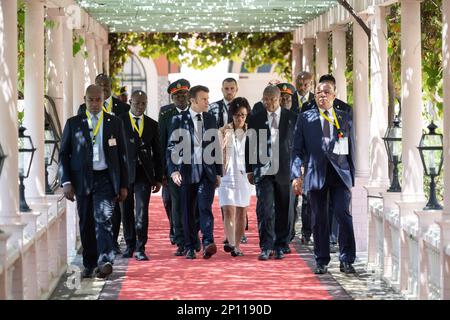 Luanda, Angola. 03rd Mar, 2023. French President Emmanuel Macron and ...