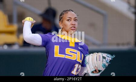 LSU infielder Danieca Coffey (13) runs during an NCAA softball game on ...