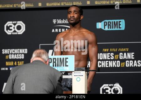 LAS VEGAS, NV - March 2: (L) Geoff Neal and Shavkat Rakhmonov face-off ...