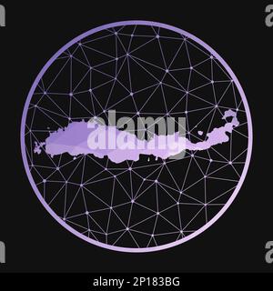 Flores icon. Island map on dark background. Stylish Flores map with ...