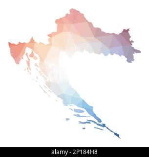 Network map of Croatia. Country digital connections map. Technology ...