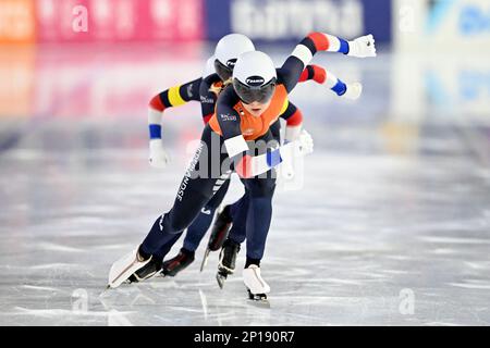 HERENVEEN - Irene Schouten and Marijke Groenewoud and victims Eke ...