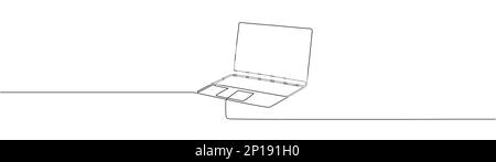 Single continuous line drawing notebook or notepad with a pencil above ...