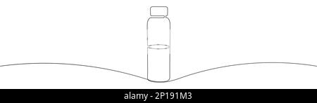 Plastic bottle one line continuous drawing. Empty glass or plastic ...