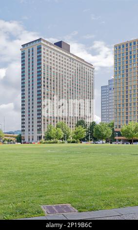 Pittsburgh Downtown: Gateway Towers is a concrete, steel and glass high ...