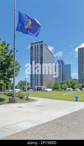 Pittsburgh Downtown: Gateway Towers is a concrete, steel and glass high ...