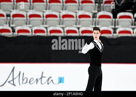 Aleksandr VLASENKO (HUN), during Junior Men Short Program, at the ISU ...