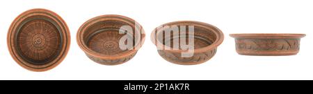 Set clay pots from different angles isolated on white background Stock ...