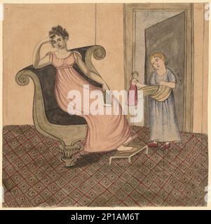 Eunice Pinney, Mother and Child, American, 1770-1849, c. 1815, pen and ...