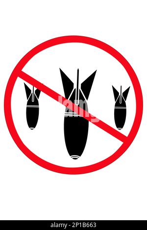 Big bombs simbol folling down with forbidding sign. Motivational ...