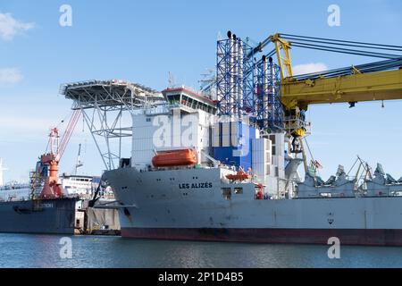 Gdansk, Poland. 3 March 2023. Remontowa Shipyard in Gdansk. Offshore ...