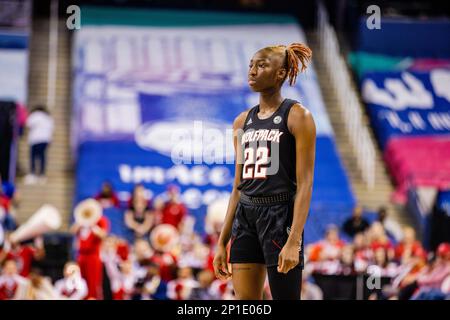 North Carolina State's Saniya Rivers, right, embraces WNBA commissioner ...