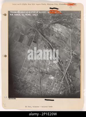 A birds-eye view of El Reno, Oklahoma, capturing the town’s layout and ...