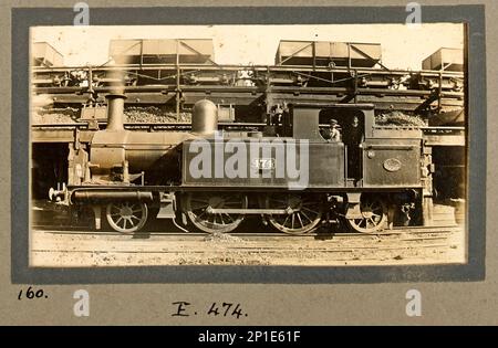Page of historical photos of steam locomotives, circa 1890 Stock Photo ...
