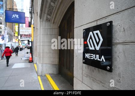 An exterior view of Club Nebula on West 41st Street in Midtown ...
