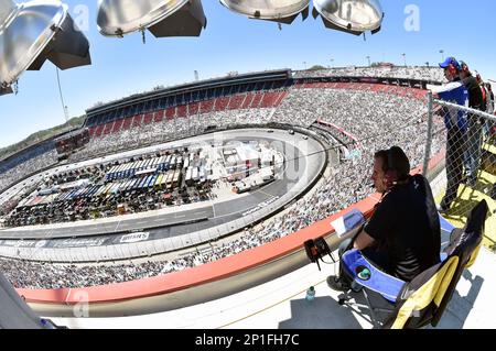 Tony Hirschman, spotter for Kyle Busch (18) during the NASCAR Sprint ...