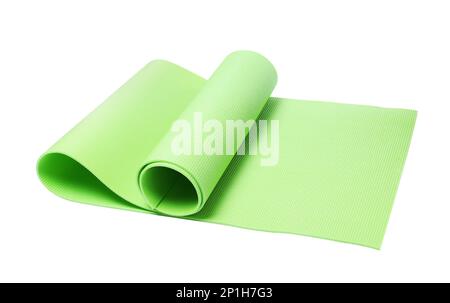Light green camping mat isolated on white, top view Stock Photo - Alamy