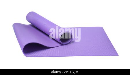 Bright violet camping mat isolated on white Stock Photo - Alamy
