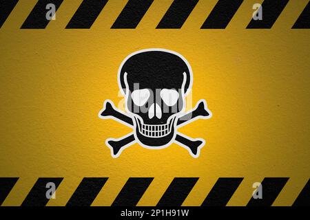 Black striped yellow background with a Danger High Voltage Sign and a ...