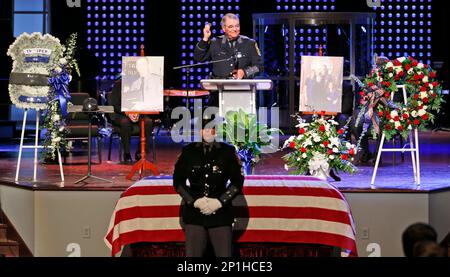 State Police Superintendent Col. Steven Flaherty speaks during a ...