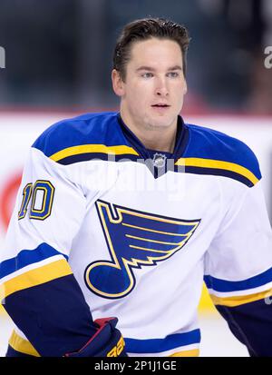 St. Louis Blues' Scottie Upshall plays against the Columbus Blue ...