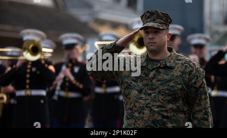 Marine Corps band renders honors to Lieutenant General D'Wayne Gray ...