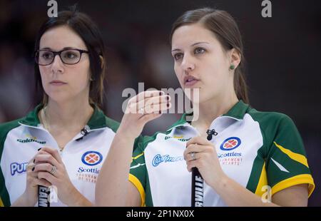 Northern Ontario second Ashley Sippala, right, and third Kendra Lilly ...