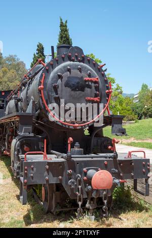 Steam locomotive, railway park, Kalamata, Messinia, Peloponnese, Greece ...