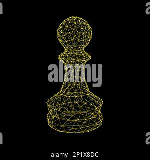Yellow chess pawn 3D Stock Photo - Alamy