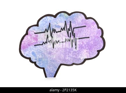 Paper brain cutout on white background. Epilepsy awareness Stock Photo ...