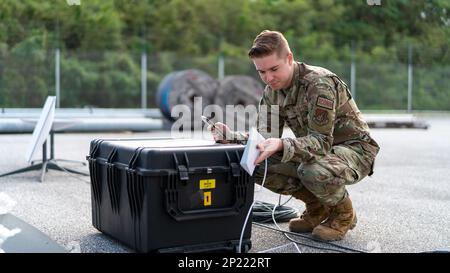 Airman 1st Class Cody Moser, 18th Communications Squadron expeditionary ...