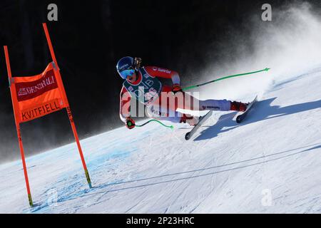 Switzerland's Stephanie Jenal speeds down the course during an alpine ...