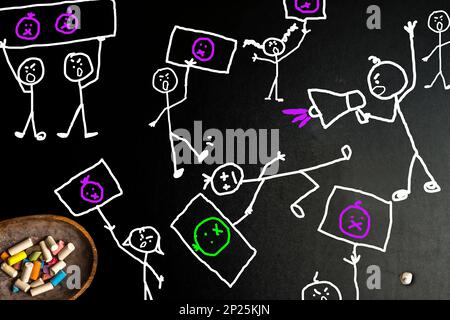 Political and affective social polarization concept, freedom expression ...