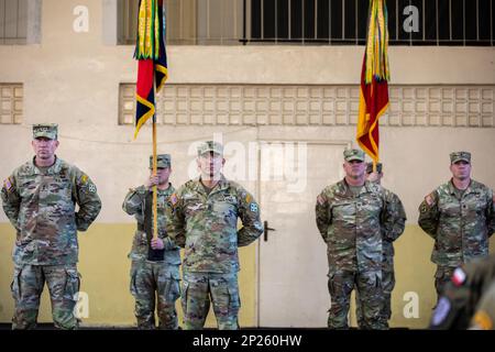 U.S. Army Col. Damon Wells, left, commander of the 4th Infantry Division Artillery (4 ID) and ...