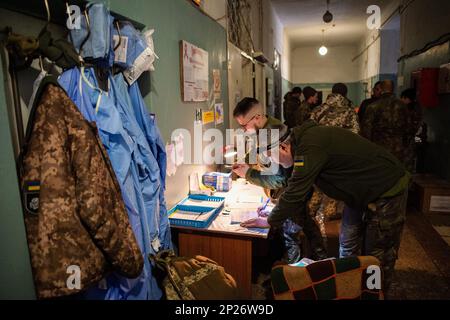 Donbass, Ukraine. 16th Feb, 2023. (EDITORS NOTE: Image contains graphic ...
