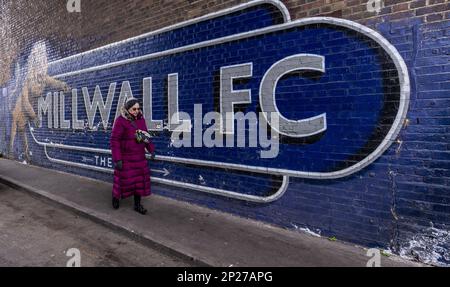 General view of the Millwall FC mural before the Sky Bet Championship ...