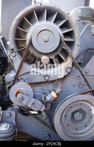 Detail shot of the drives on a diesel engine Stock Photo - Alamy