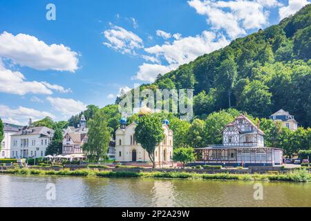 Bad Ems: cafe Lahnterrasse, Russian Orthodox Church St.Alexandra in ...